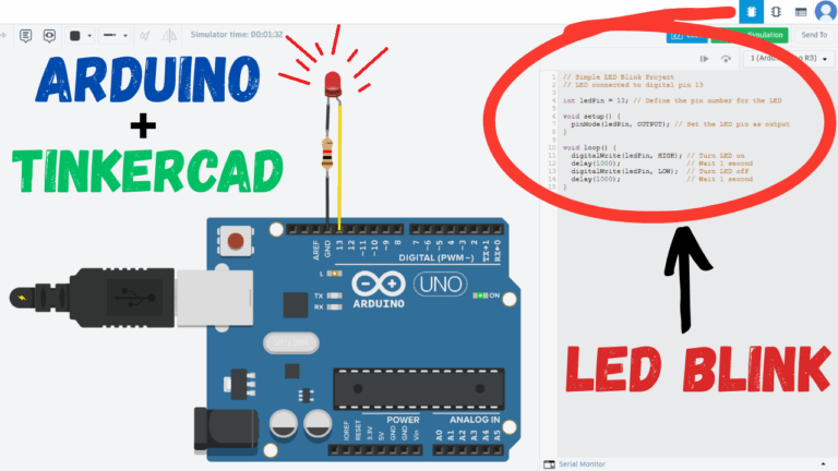 TinkerCAD & Arduino | Simple LED Blink Project